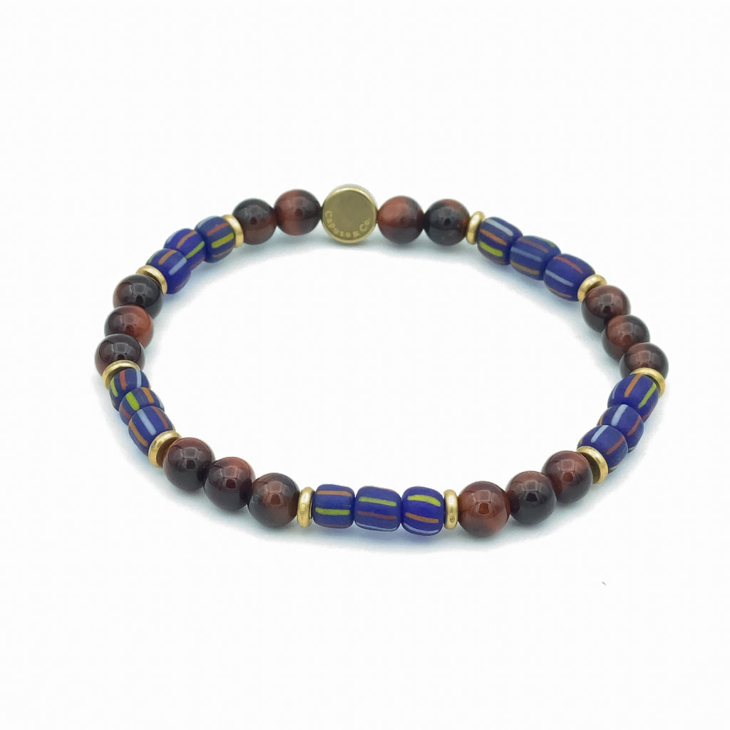 Gemstone And Java Glass Stretch Bracelet – Caputo & Co.